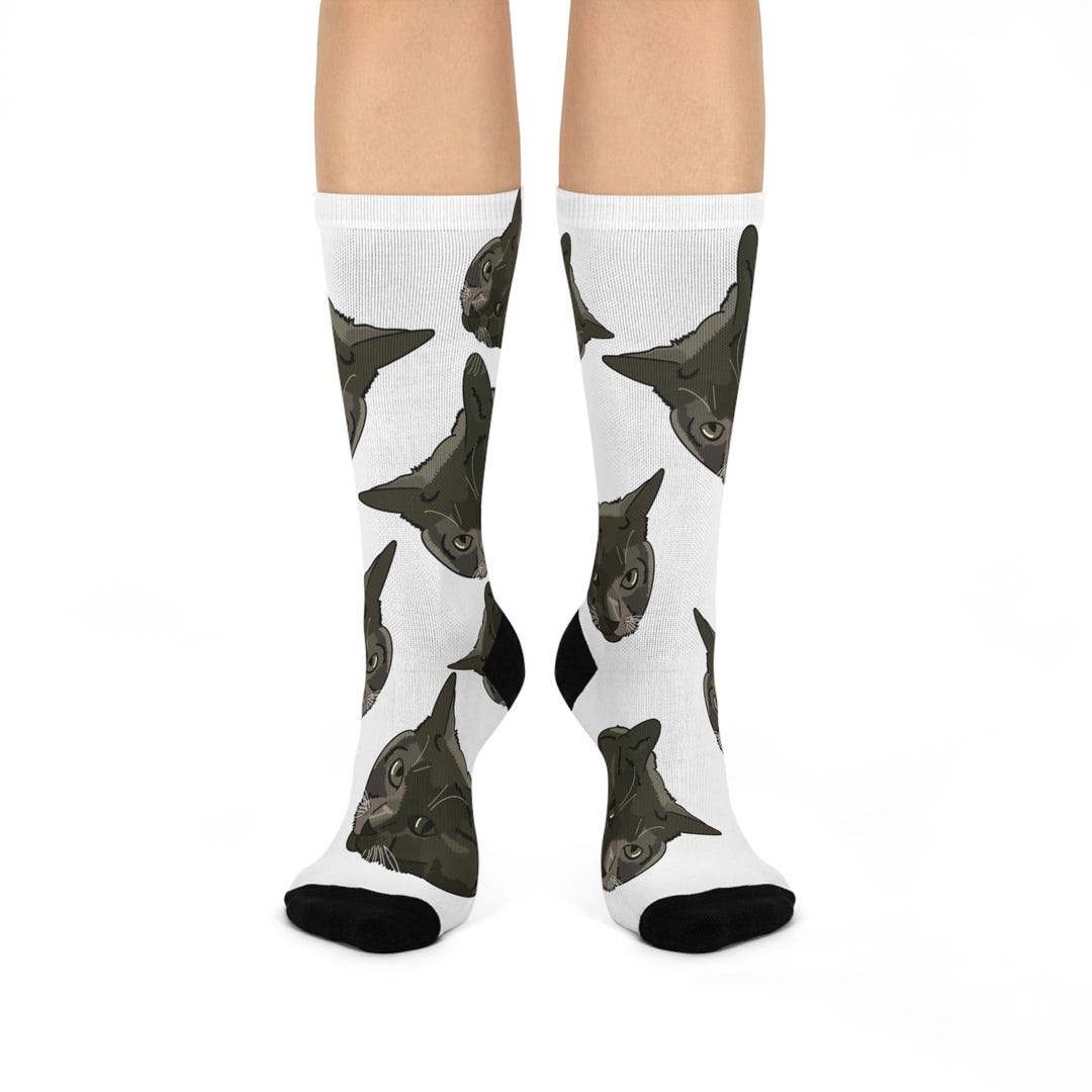 Custom Cartoon Pet Crew Socks, Cute Pet Socks for Cat & Dog Lovers, Fun ...