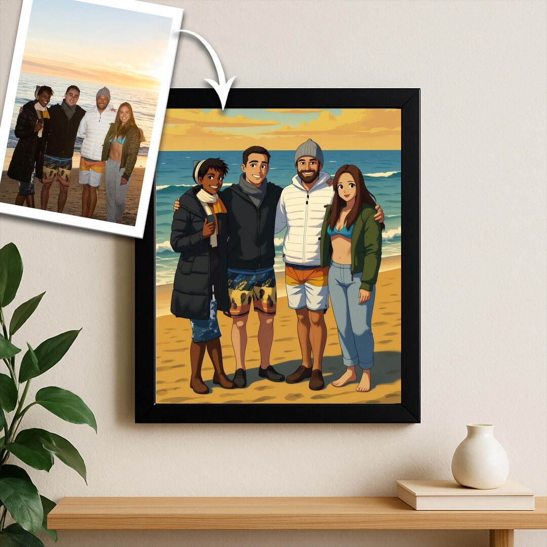 Custom Studio Ghibli Family Portrait: Personalized Anime Art (digital ...