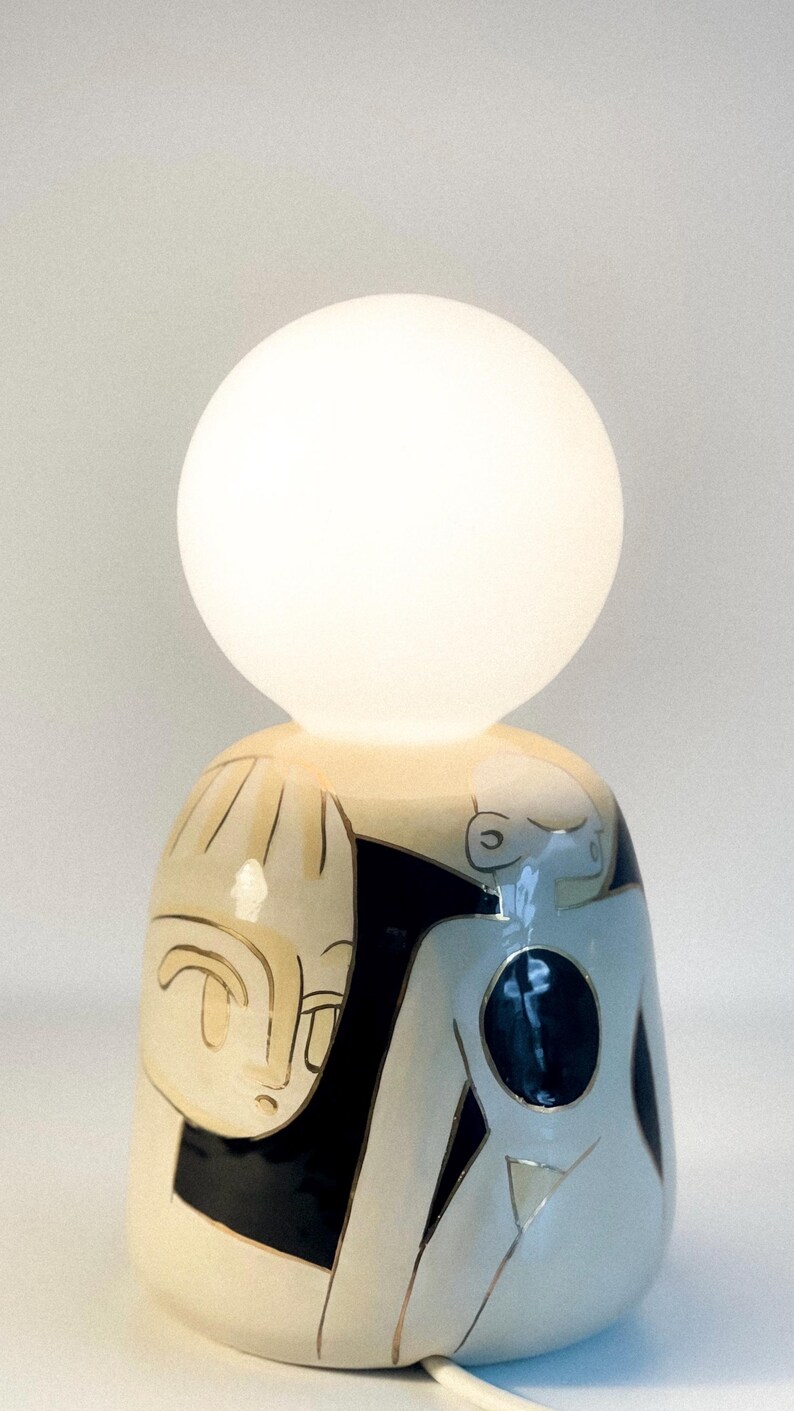 Handmade and Hand Painted Ceramic Table Lamp Statement Table Lamp ...