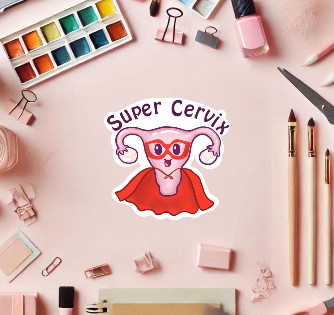 OBGYN Sticker - Cervix Superhero Design With Pun for Gynecologists, Med ...