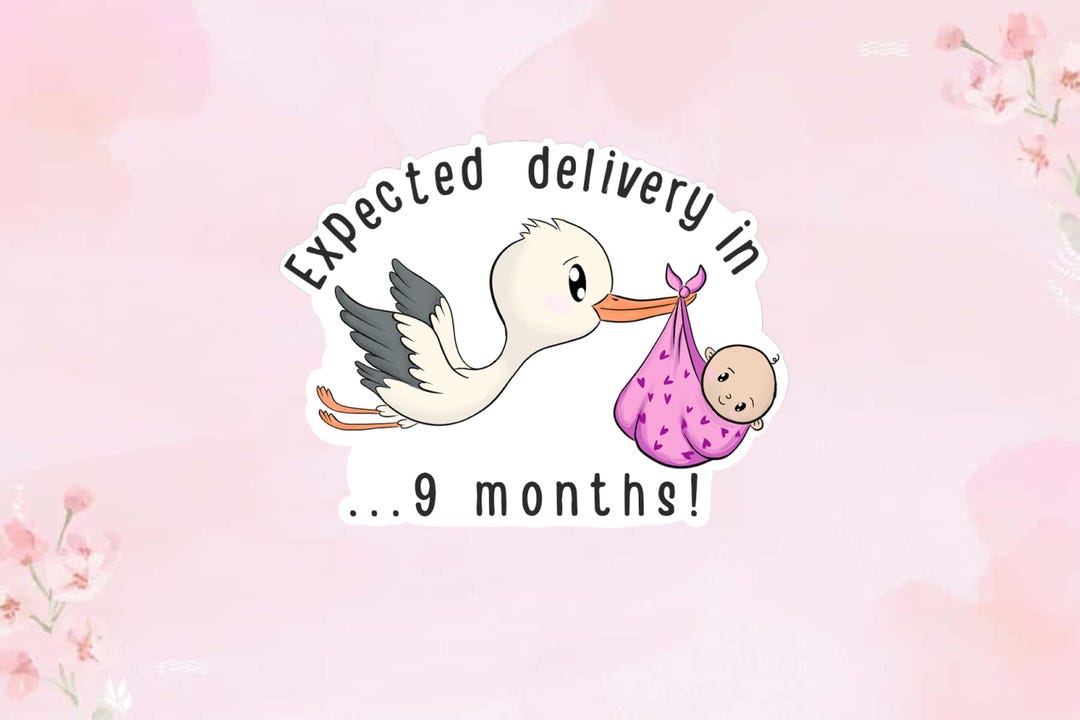 Personalized Stork and Baby Sticker - Perfect for Moms-to-be, Obgyns ...