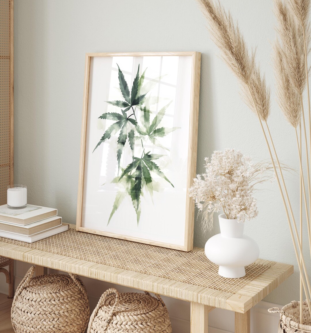 Cannabis Watercolor FRAMED PRINT Wall Art Decor Marijuana Hemp 420 ...
