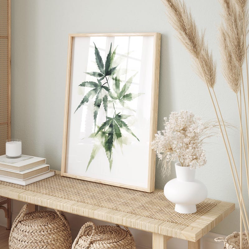 Marijuana Botanical Print - Etsy