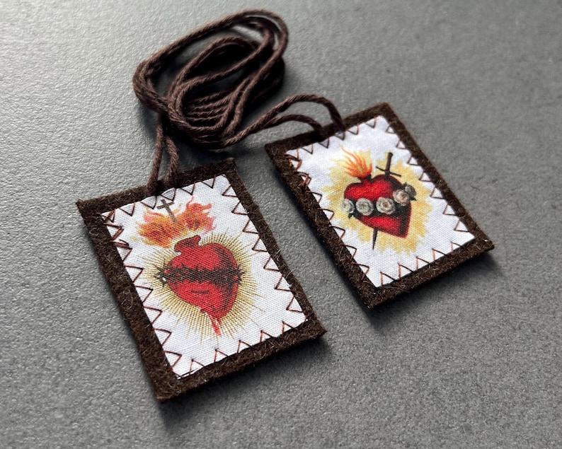 Scapular of Our Lady of Mount Carmel - 100% Portuguese Wool - Sacred ...