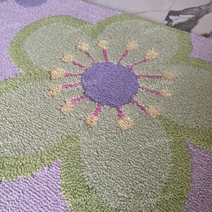 Floral Multicolor All Loop, High Low Pile Carpet, for Home ...