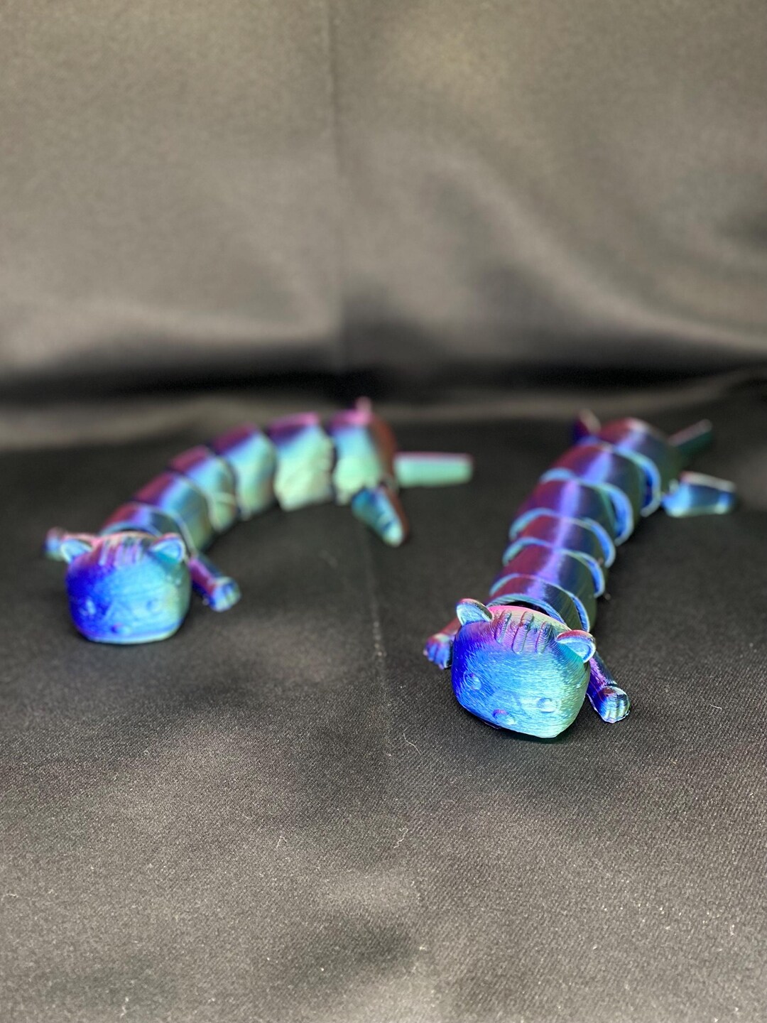 Articulated Flexi Cat Figurine - Laying Cat With Movable Body & Paws ...