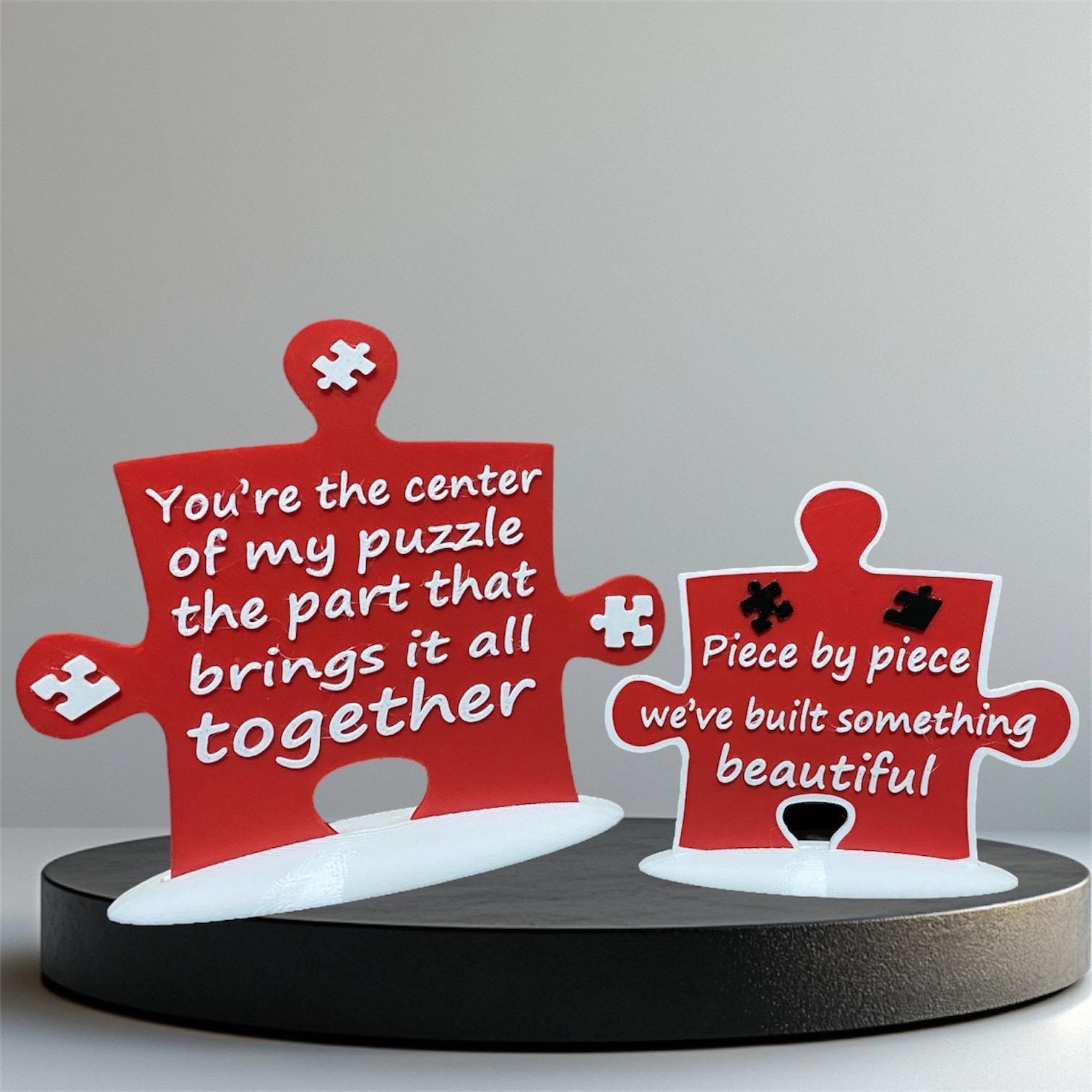 Valentines Day Puzzle Pieces With Base Cute Customizable Love Sayings ...