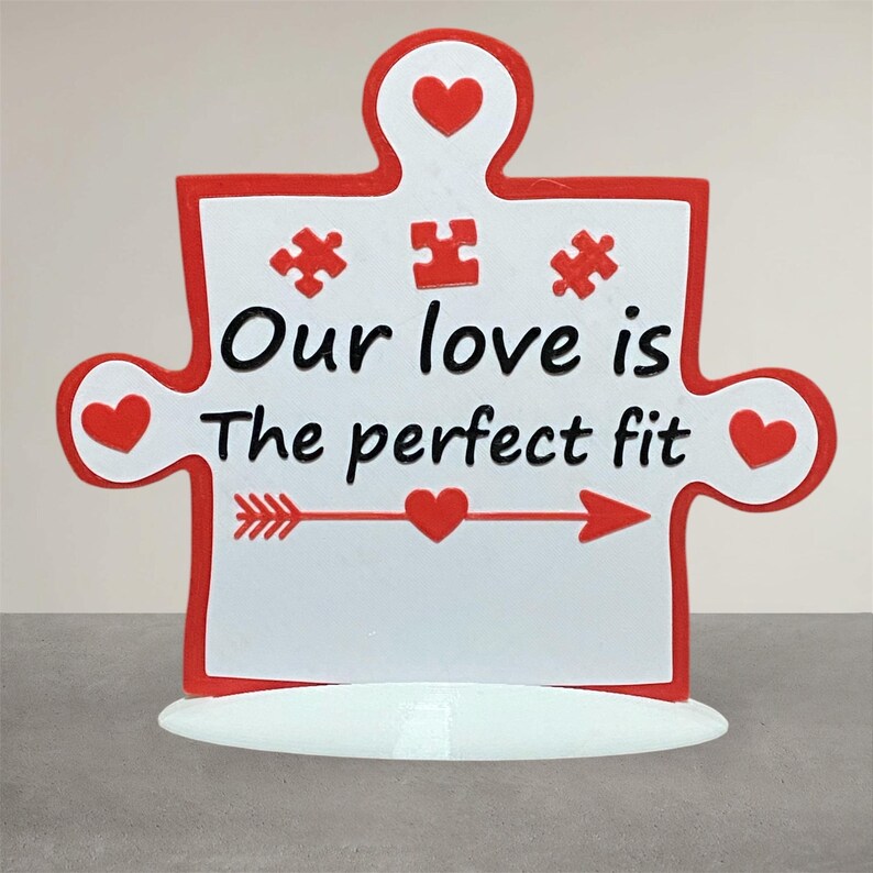 Valentine’s Day Puzzle Pieces With Base - Cute Customizable Love ...