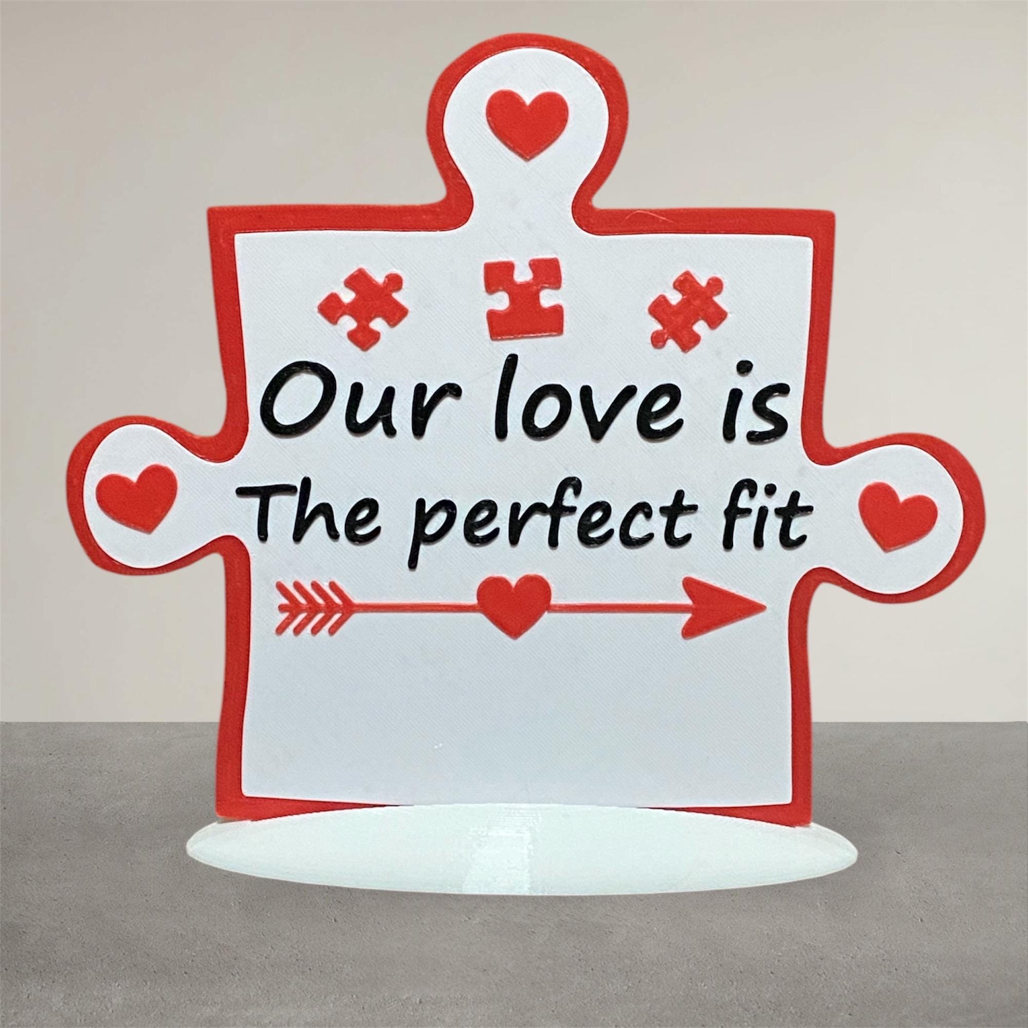 Valentines Day Puzzle Pieces With Base Cute Customizable Love Sayings ...