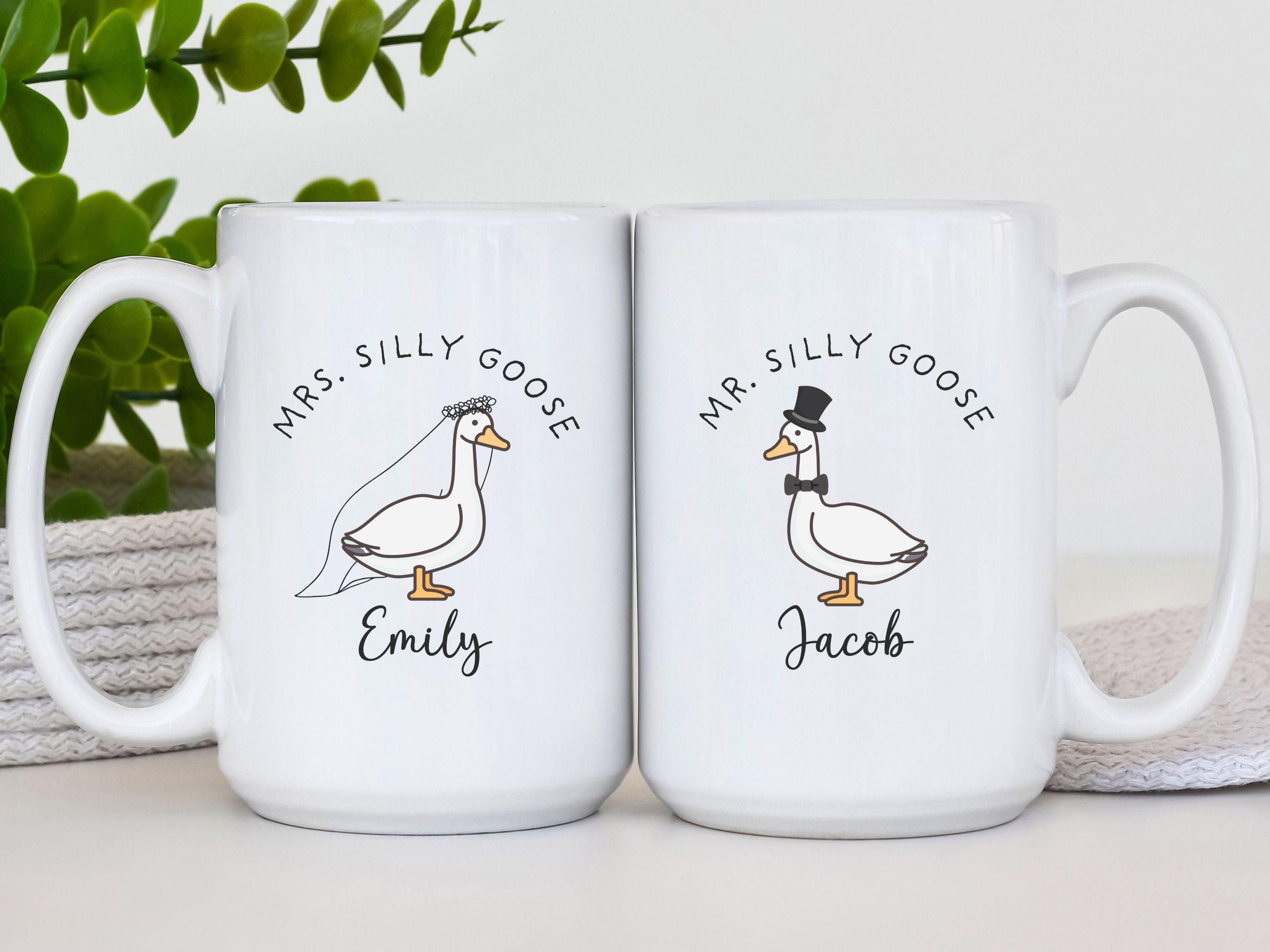 Custom Mr. and Mrs Silly Goose Wedding Mug Engagement Coffee Mug Funny ...