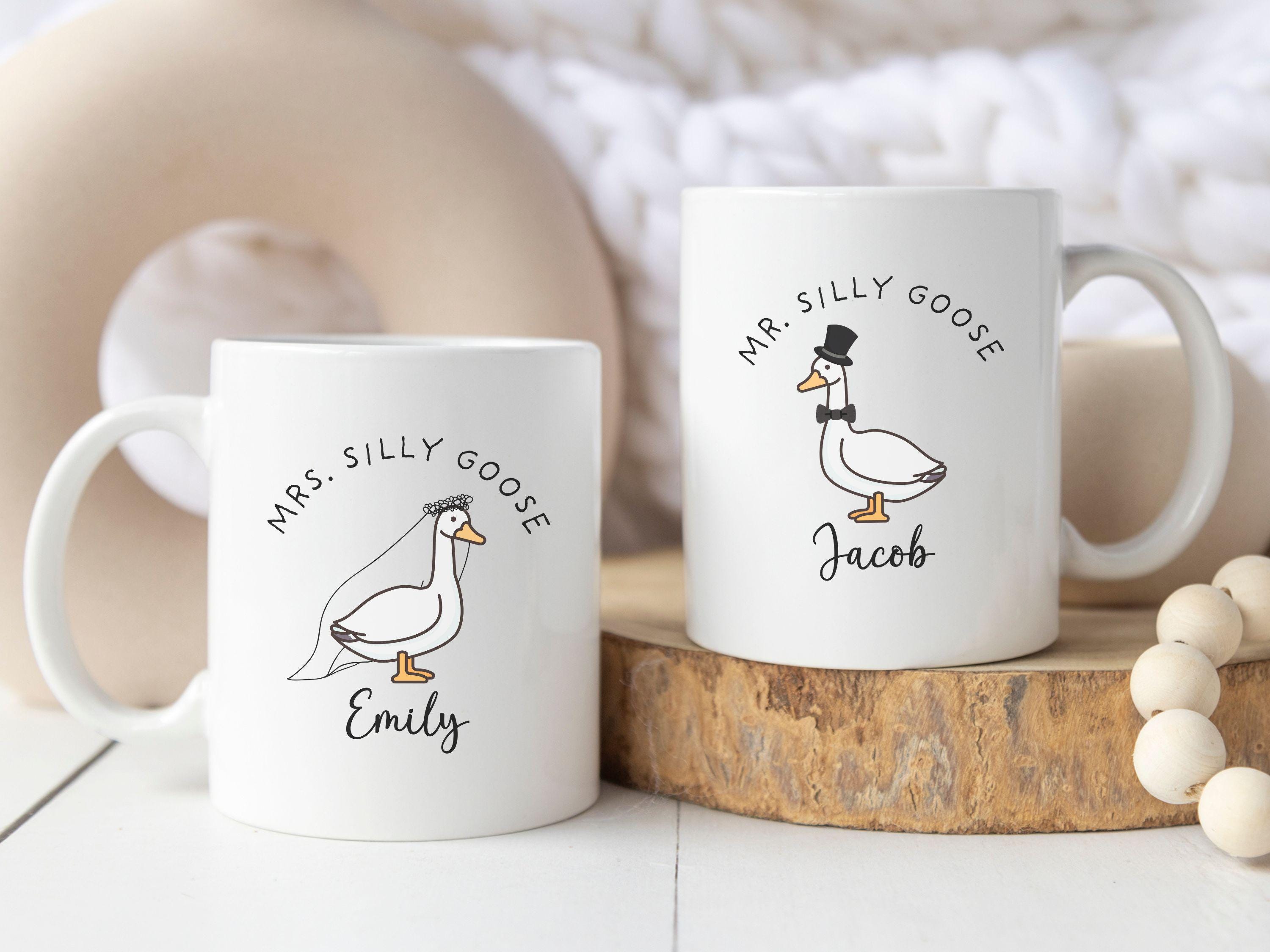 Custom Mr. and Mrs Silly Goose Wedding Mug Engagement Coffee Mug Funny ...