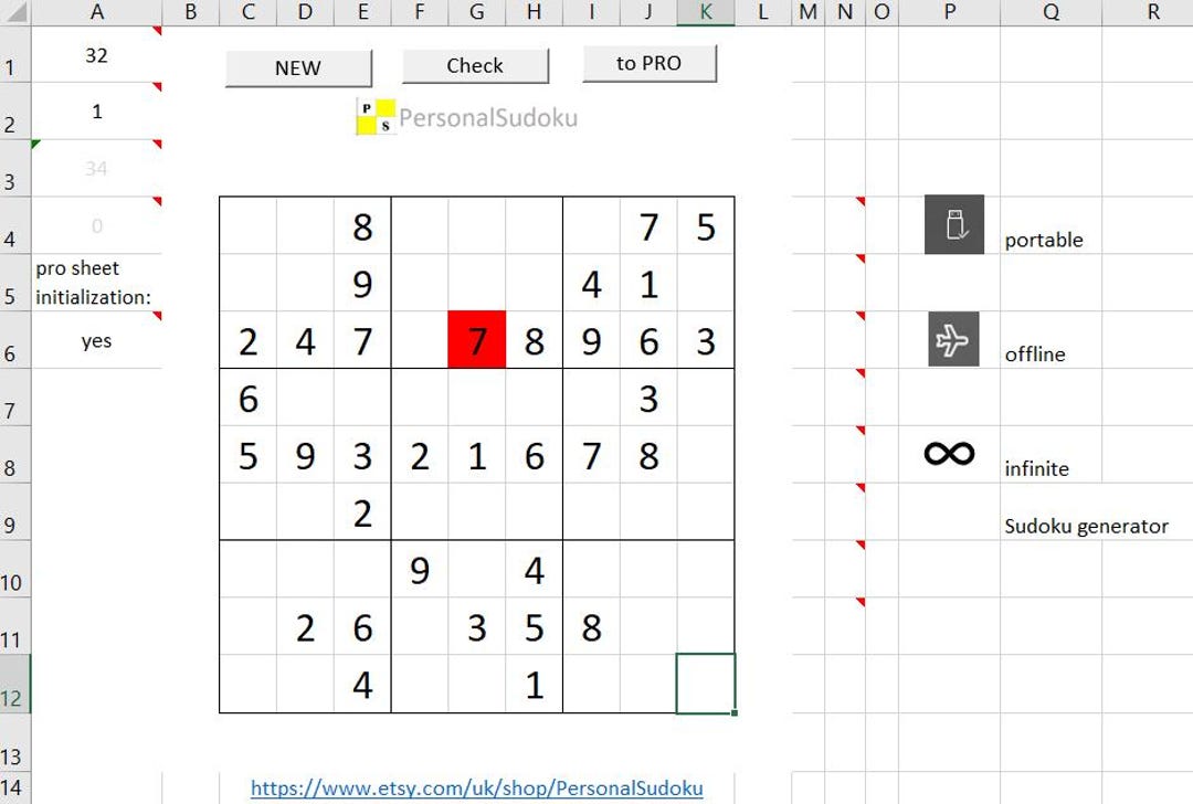 GUESS - the Unlimited Sudoku Generator in Excel - Etsy