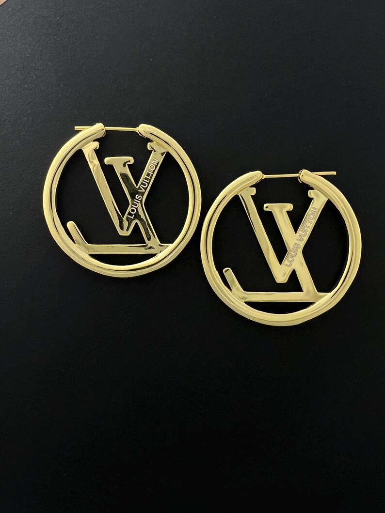 Vintage Rare Louis Vuitton LV Hoops Earrings - Etsy