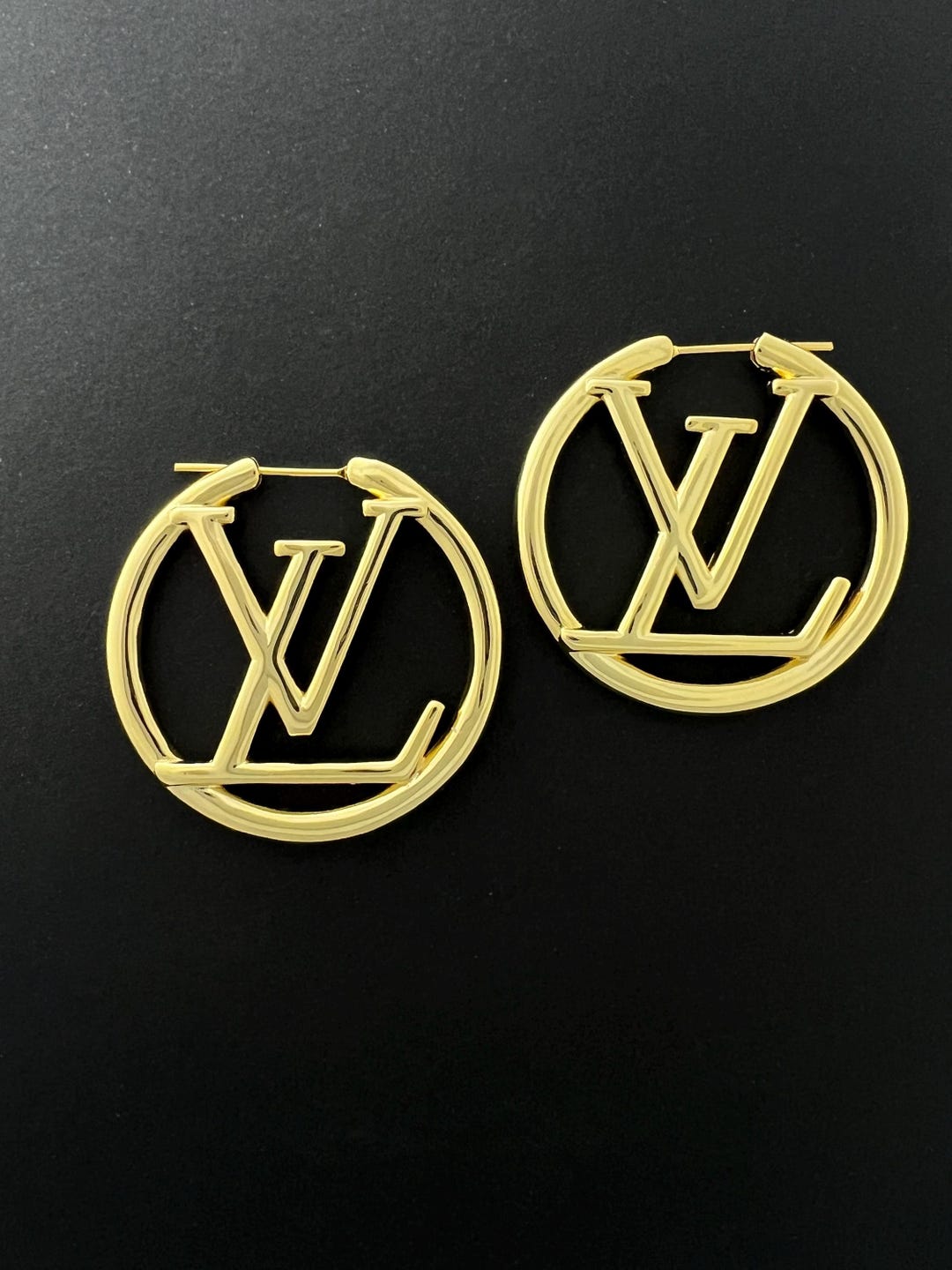 Vintage Rare Louis Vuitton LV Hoops Earrings - Etsy