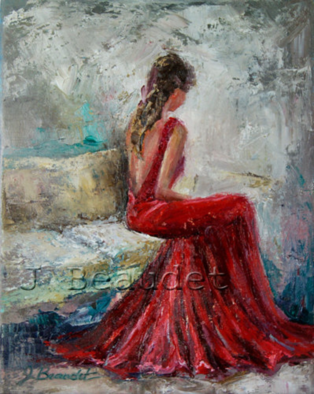 Print of Original Impressionist Oil Painting Abstract Figure - Etsy