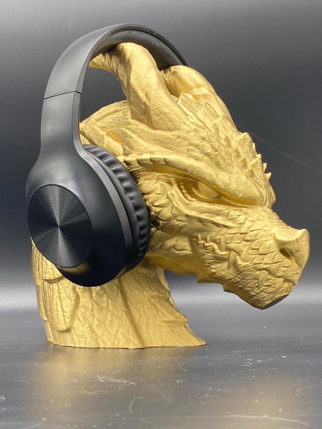 Dragon Headphone Stand Fantasy Headphone Holder Gold and Silver - Etsy