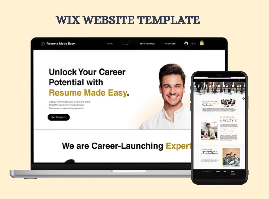 Wix Website Template, Career Coach & Resume Consultant - Etsy