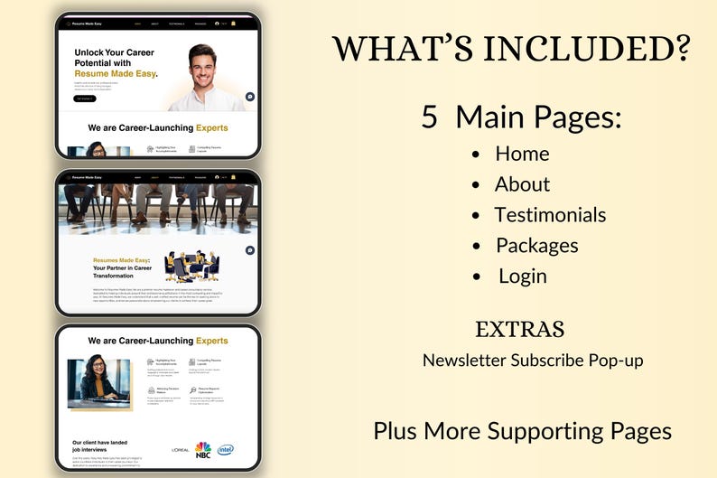 Wix Website Template, Career Coach & Resume Consultant - Etsy