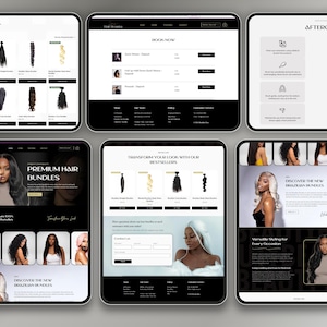 Wix Website Template: Hair Bundles, Wigs & Extensions Ecommerce Shop - Etsy