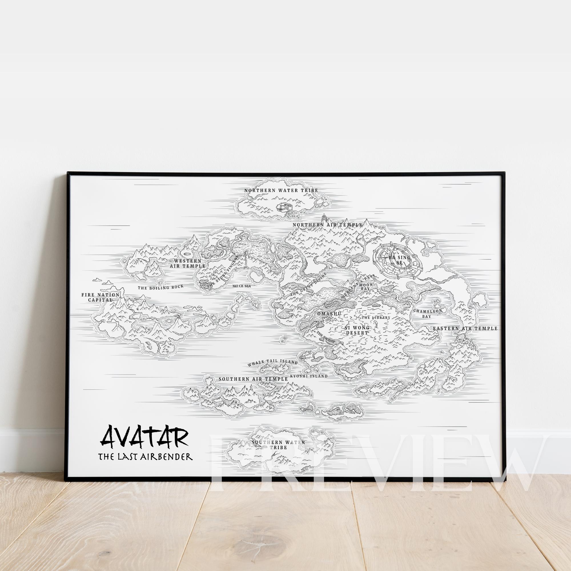 Map of Avatar: the Last Airbender - Etsy