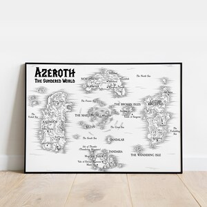 Map of Azeroth: the Sundered World - Etsy