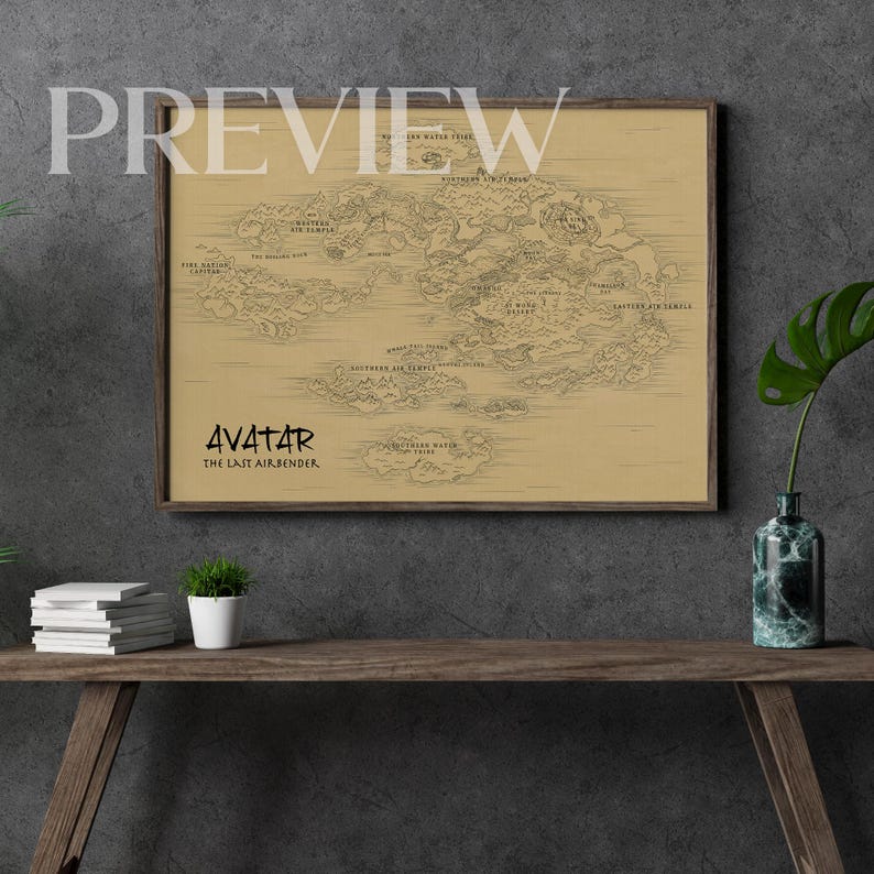 Map of Avatar: the Last Airbender - Etsy