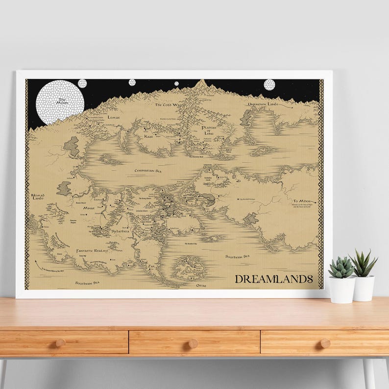 Map of HP Lovecraft Dreamlands - Etsy