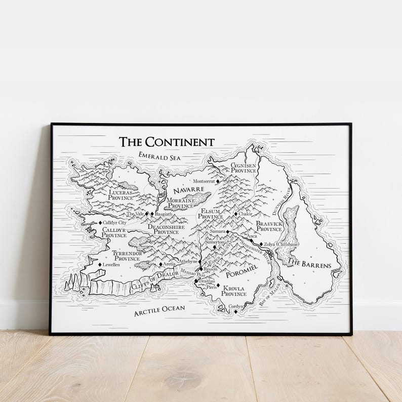 Map of the Empyrean Continent: Fourth Wing - Etsy