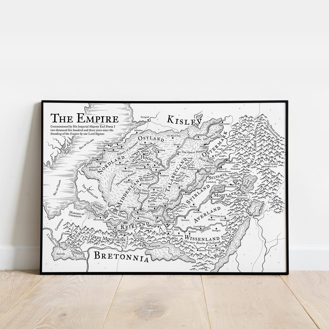 Map of Warhammer Old World: the Empire - Etsy