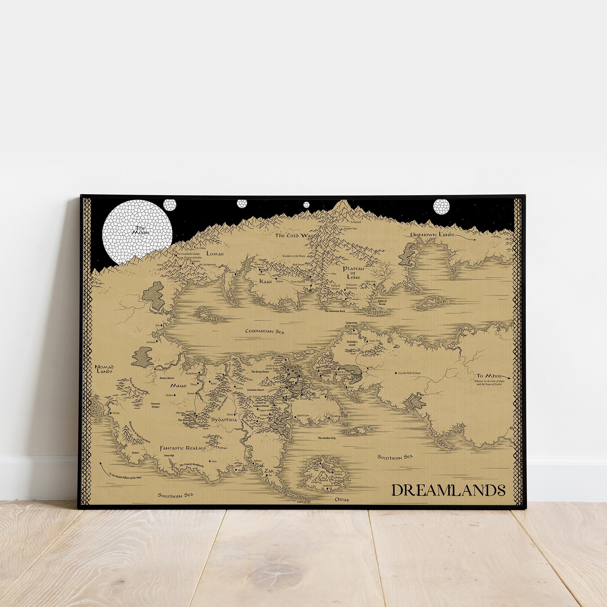 Map of HP Lovecraft Dreamlands - Etsy