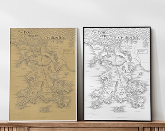 The Four Corners of Civilization map From Kingkiller/ the Name of the ...
