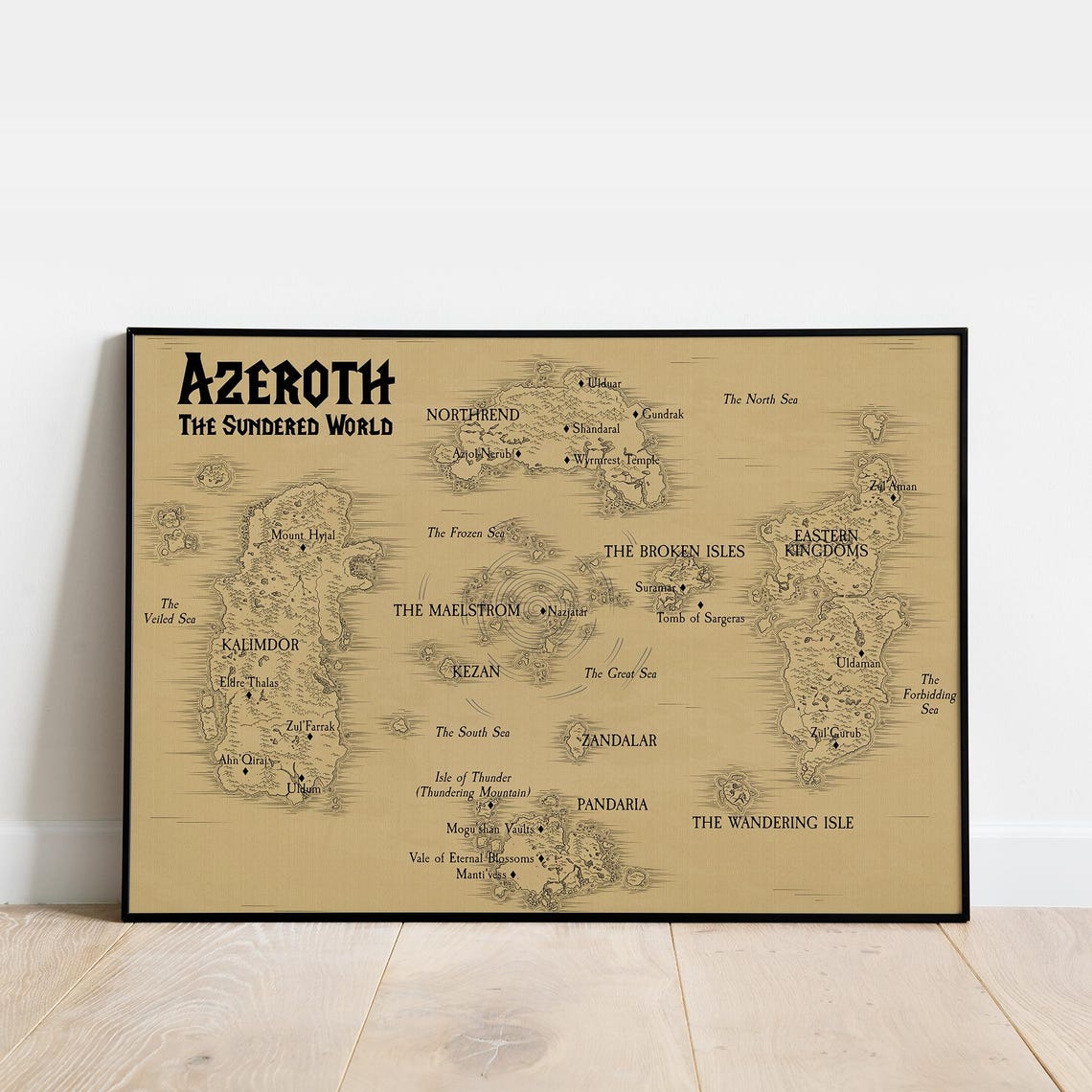 Map of Azeroth: the Sundered World - Etsy