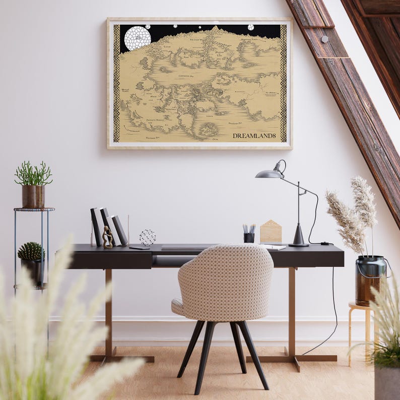 Map of HP Lovecraft Dreamlands - Etsy