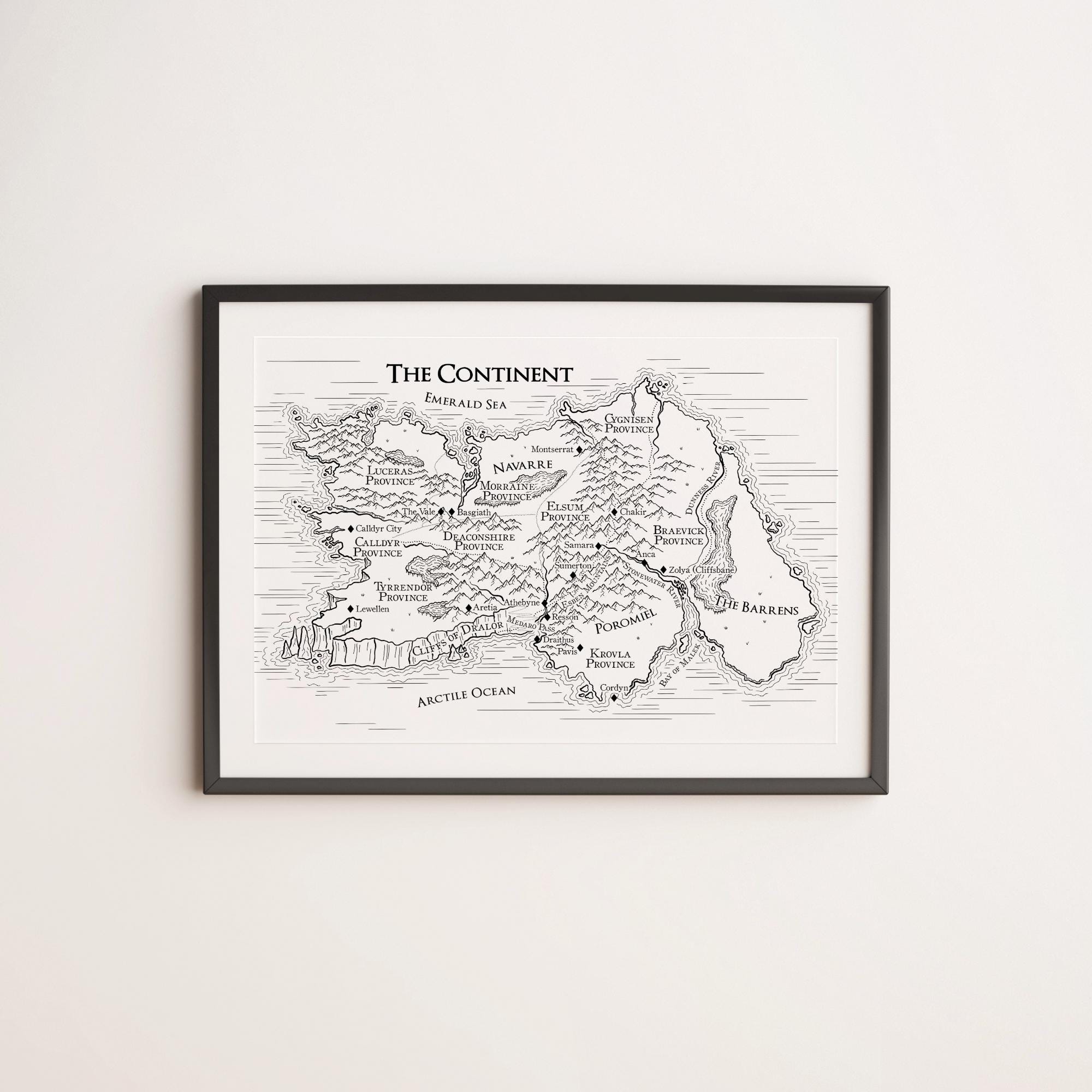 Map of the Empyrean Continent: Fourth Wing - Etsy