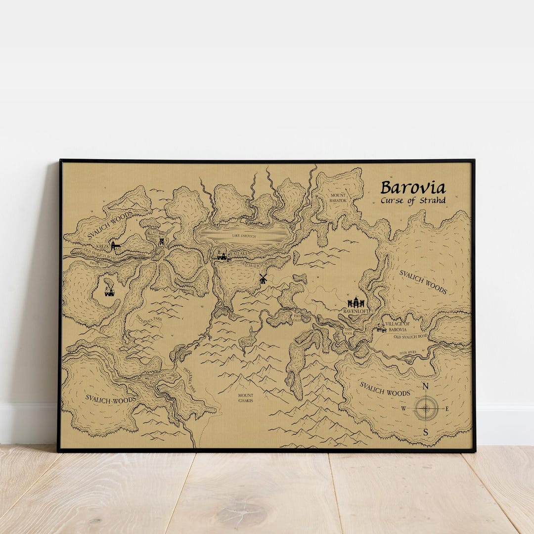 Map of Barovia: Curse of Strahd - Etsy