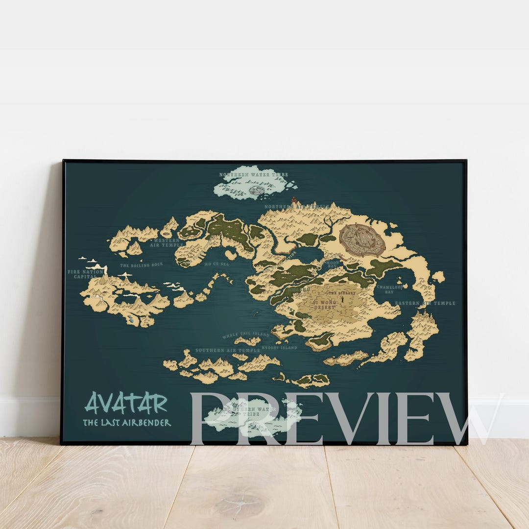 Map of Avatar: the Last Airbender - Etsy