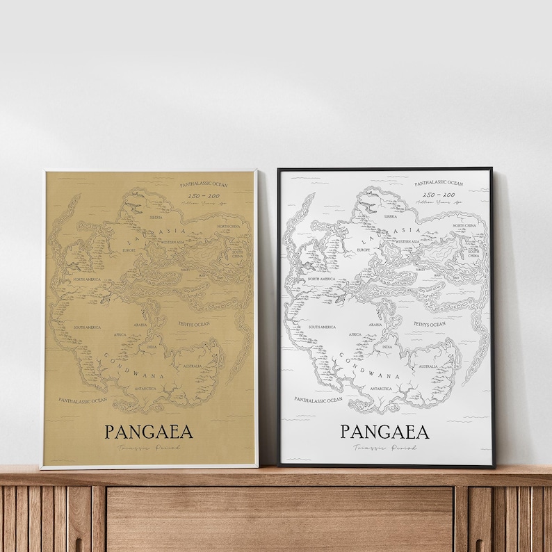 Map of Pangaea - Etsy