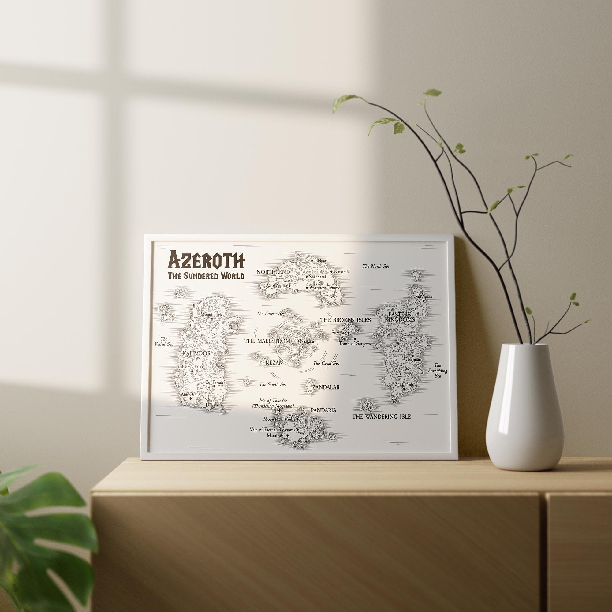 Map of Azeroth: the Sundered World - Etsy