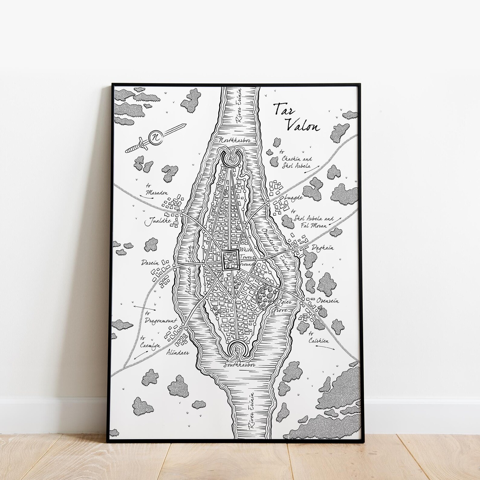 Map of Tar Valon: Wheel of Time - Etsy