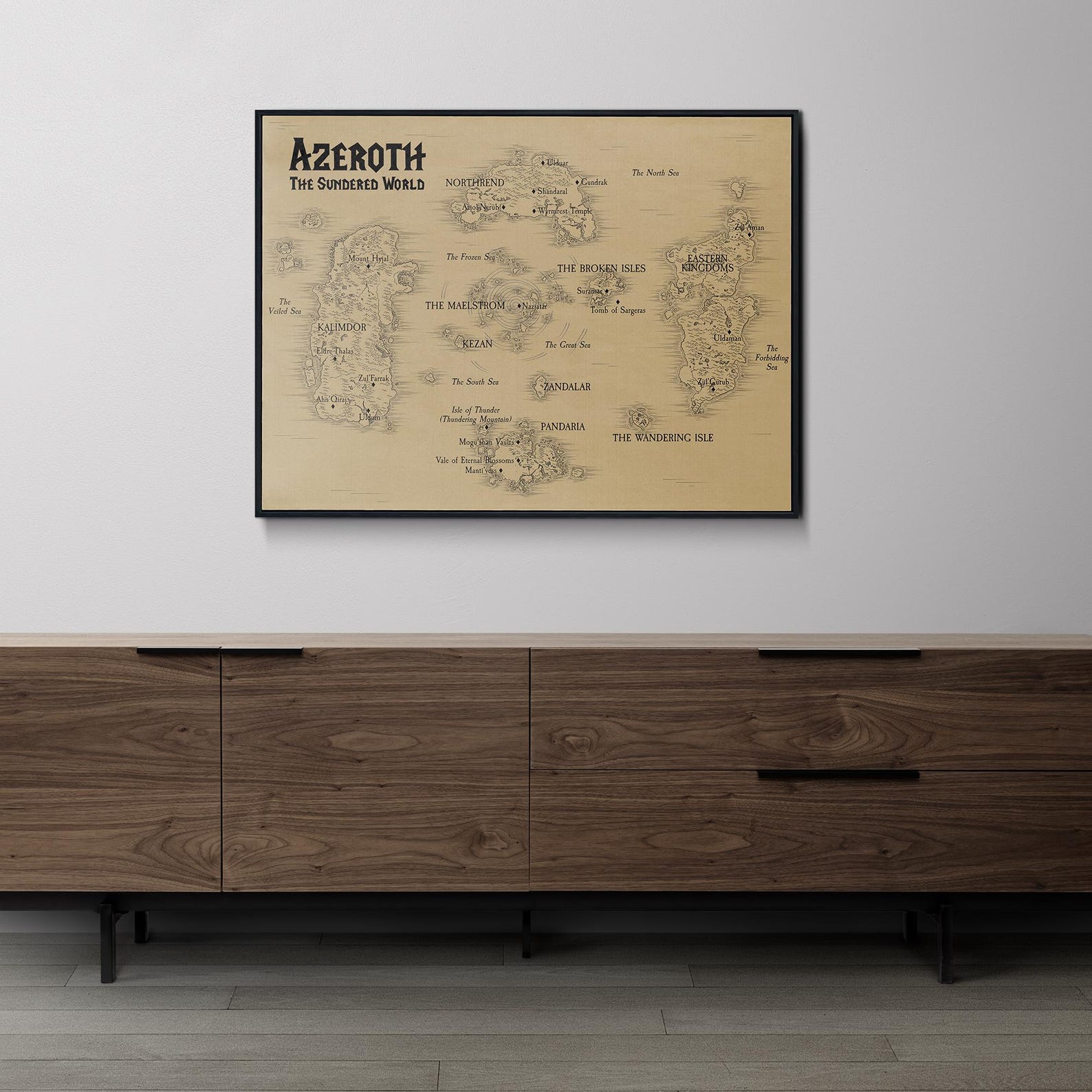 Map of Azeroth: the Sundered World - Etsy