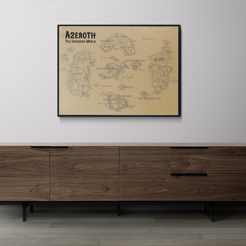 Map of Azeroth: the Sundered World - Etsy