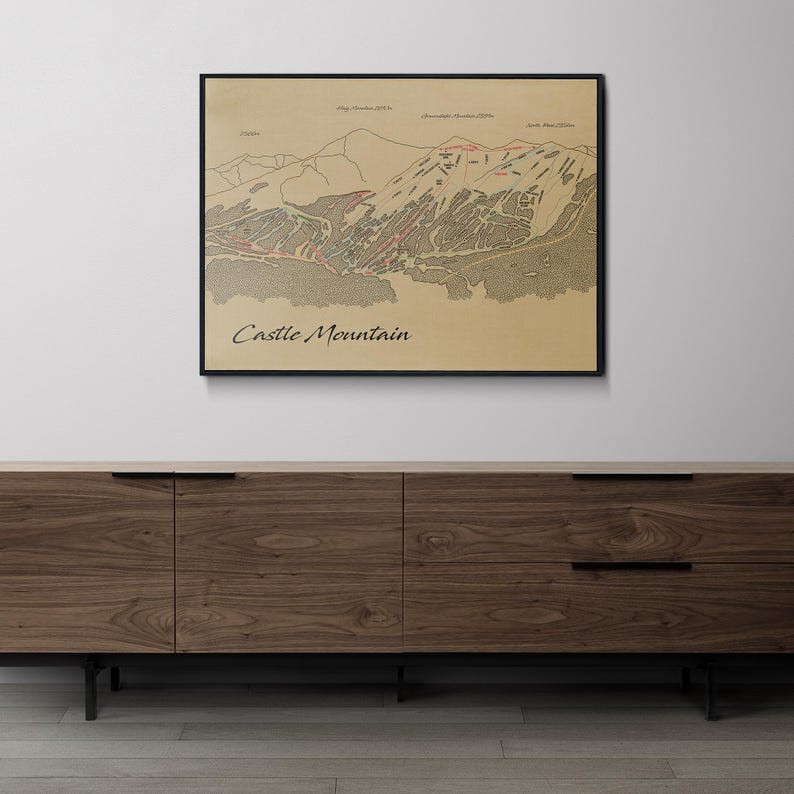 Map of Castle Mountain Ski Trails - Etsy
