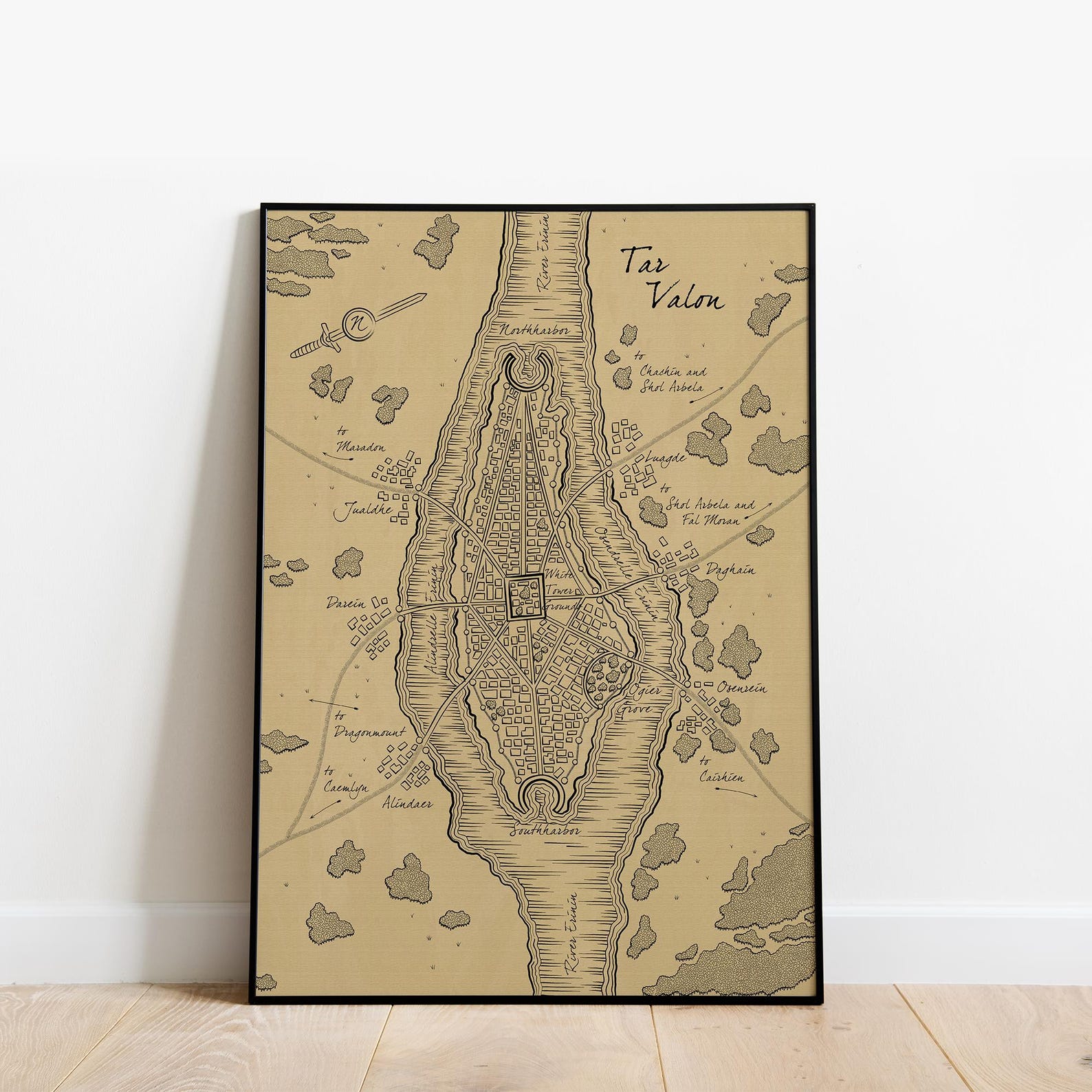 Map of Tar Valon: Wheel of Time - Etsy