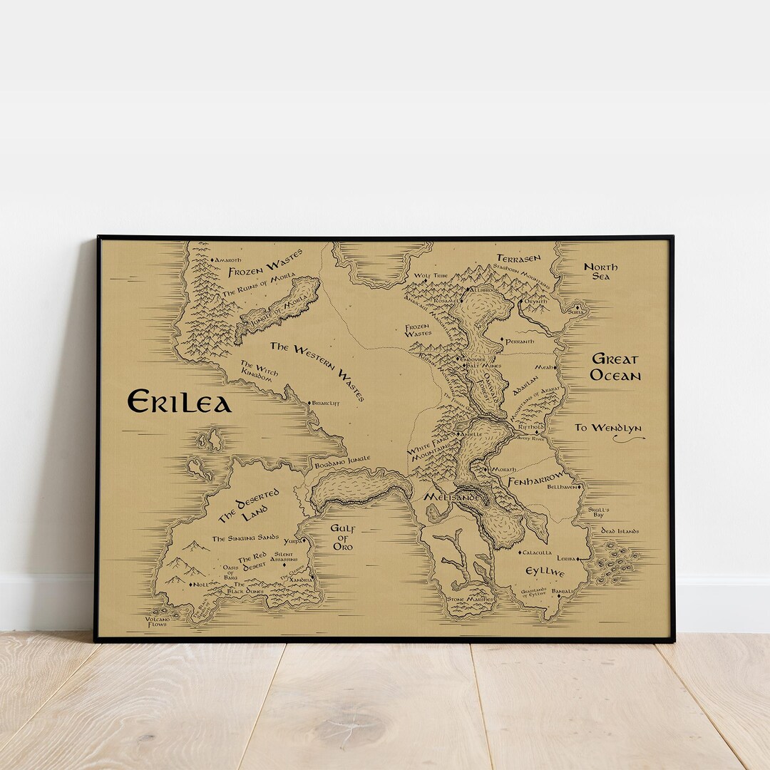 Map of Erilea: Throne of Glass - Etsy