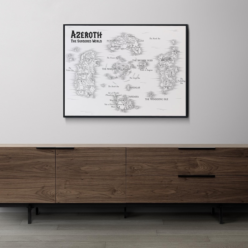 Map of Azeroth: the Sundered World - Etsy