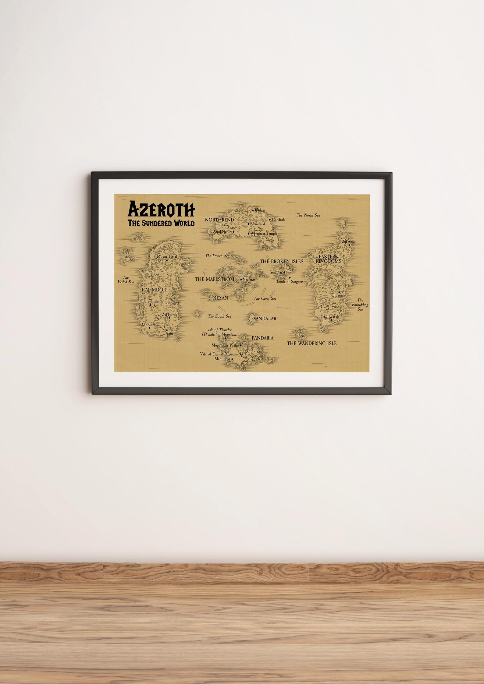Map of Azeroth: the Sundered World - Etsy