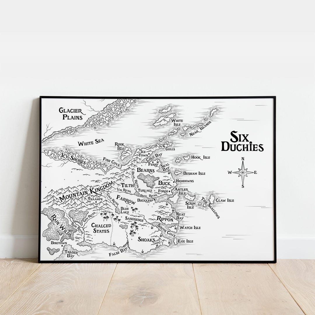 Map of Farseer Trilogy: Six Duchies - Etsy