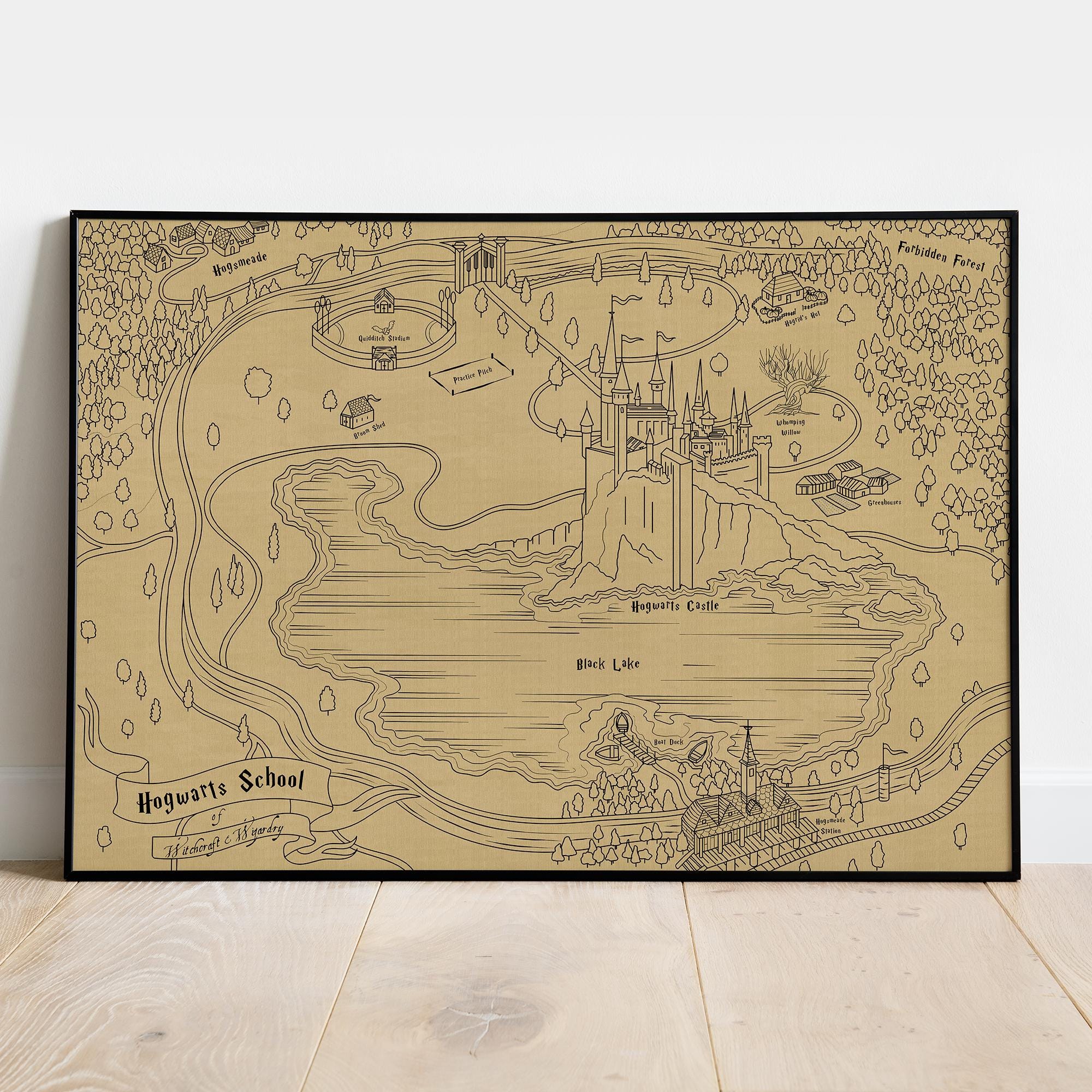 Map of Wizard School and Castle - Etsy