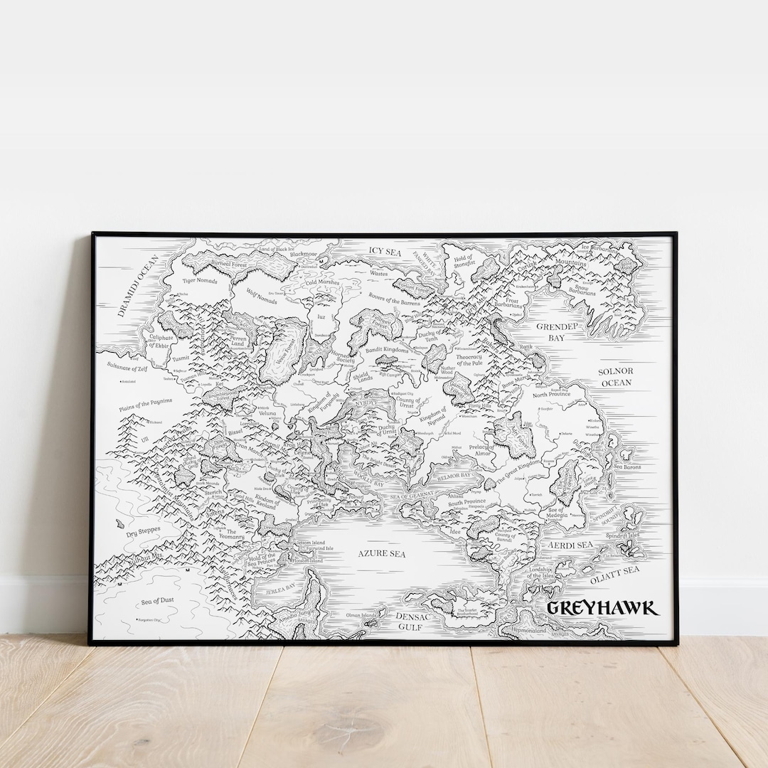 Map of Greyhawk: Flanaess - Etsy