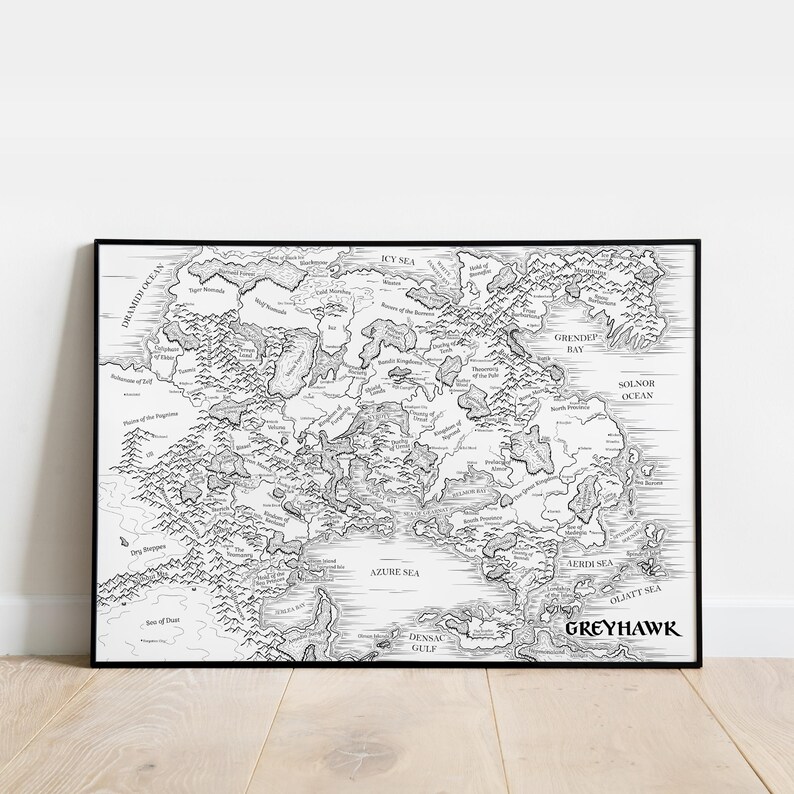 Map of Greyhawk: Flanaess - Etsy